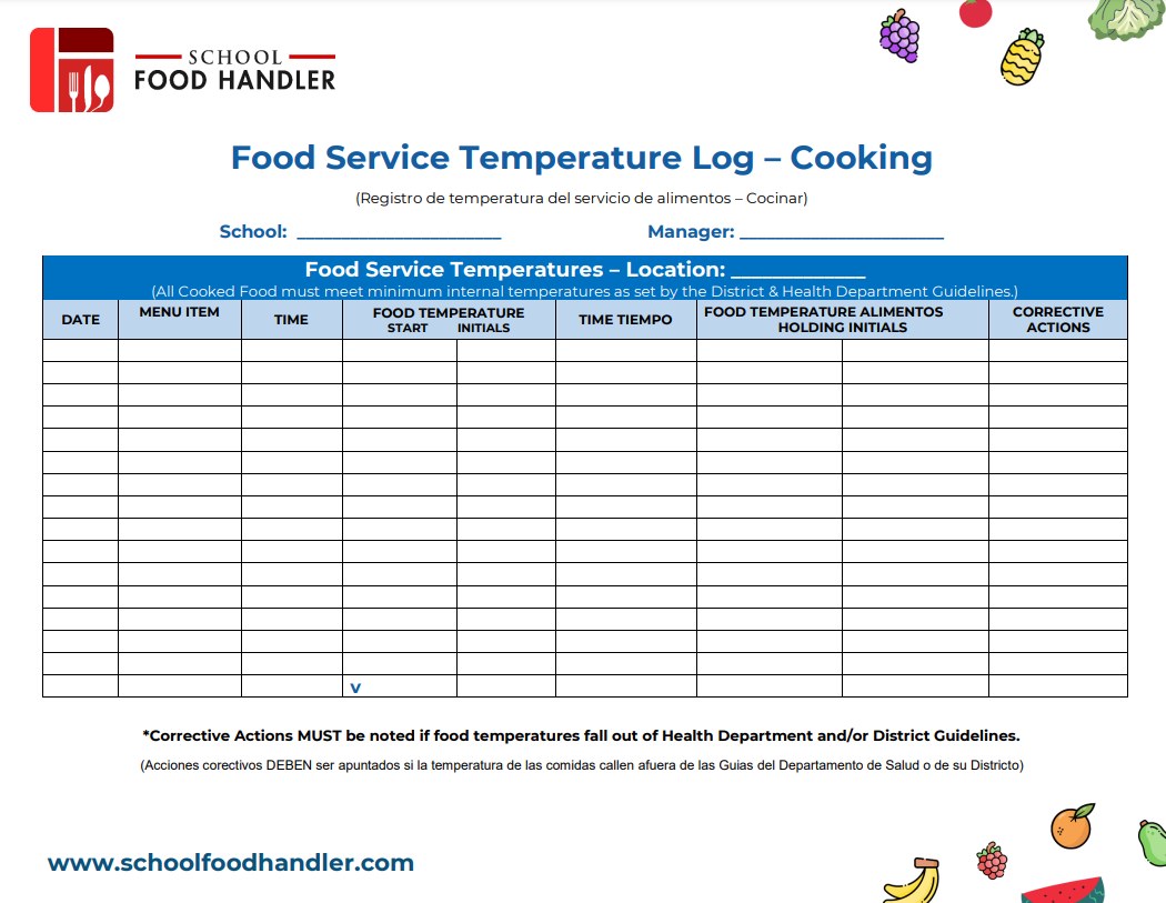 Page 2 – School Food Handler